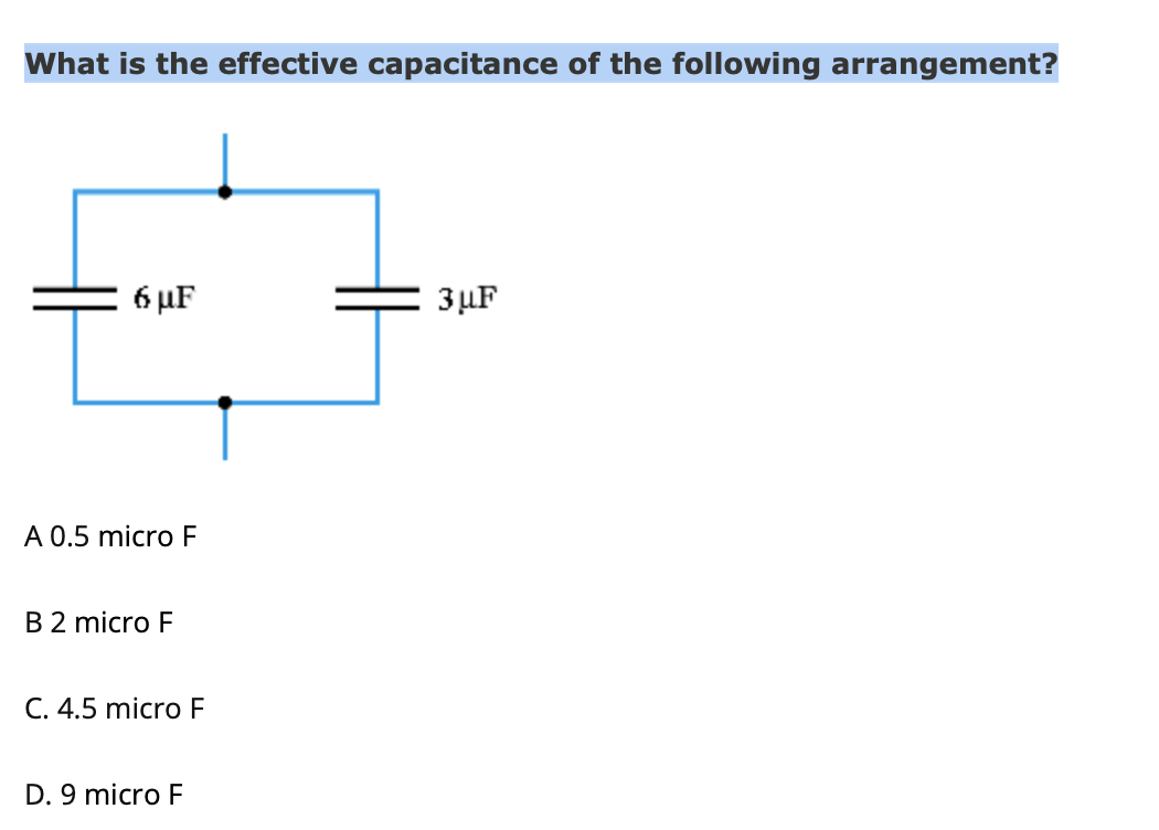 Solved What is the effective capacitance of the following | Chegg.com