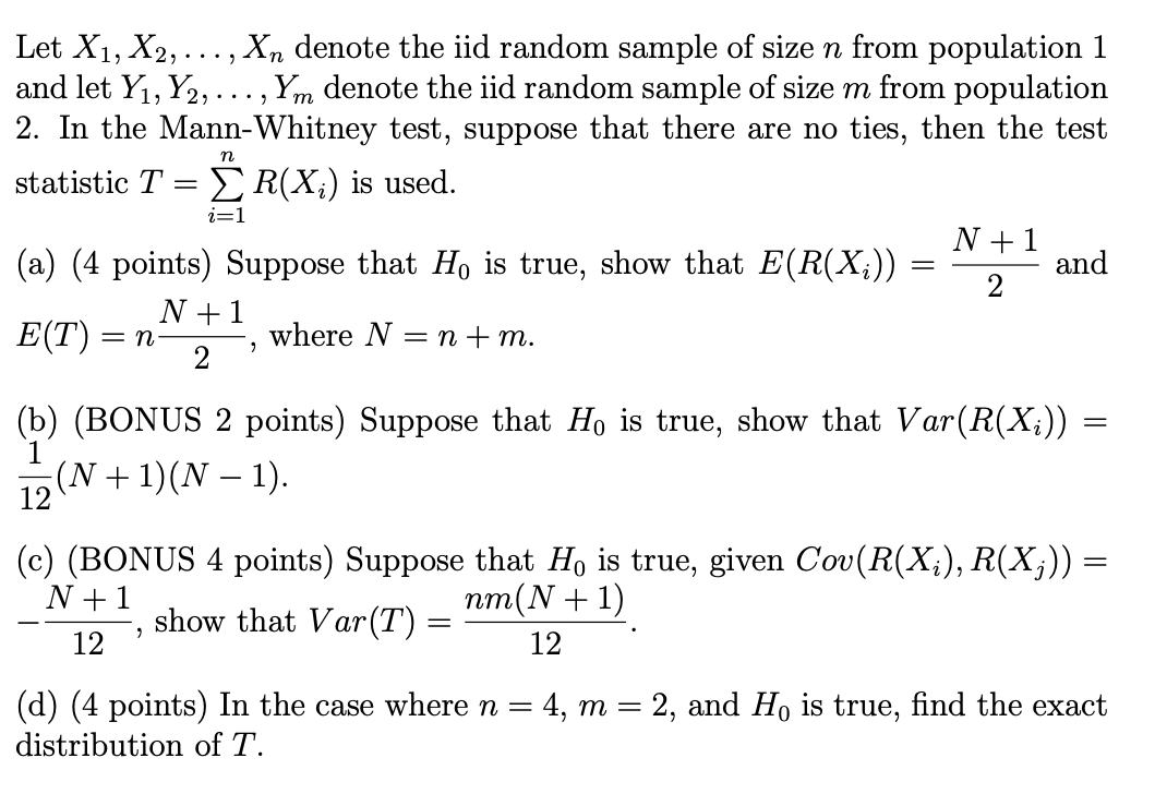 n Let X1, X2, ..., Xn denote the iid random sample of | Chegg.com