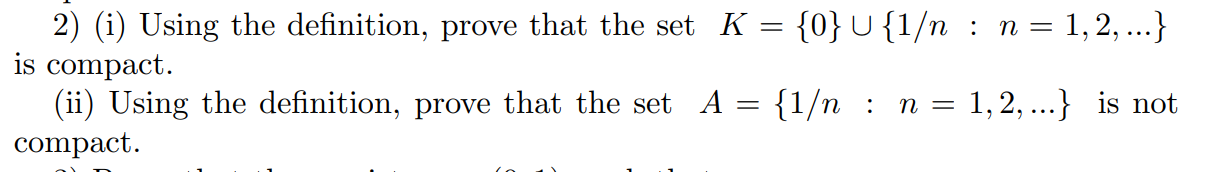 Solved 2) (i) Using the definition, prove that the set | Chegg.com