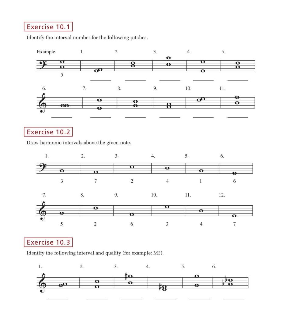 Exercise 10.1 Identify the interval number for the | Chegg.com