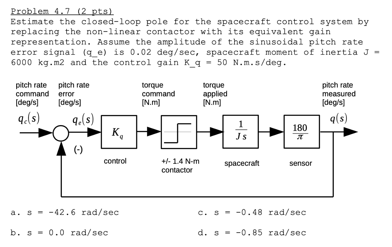 Solved Problem 4.7 (2 pts). Estimate the closed-loop pole | Chegg.com