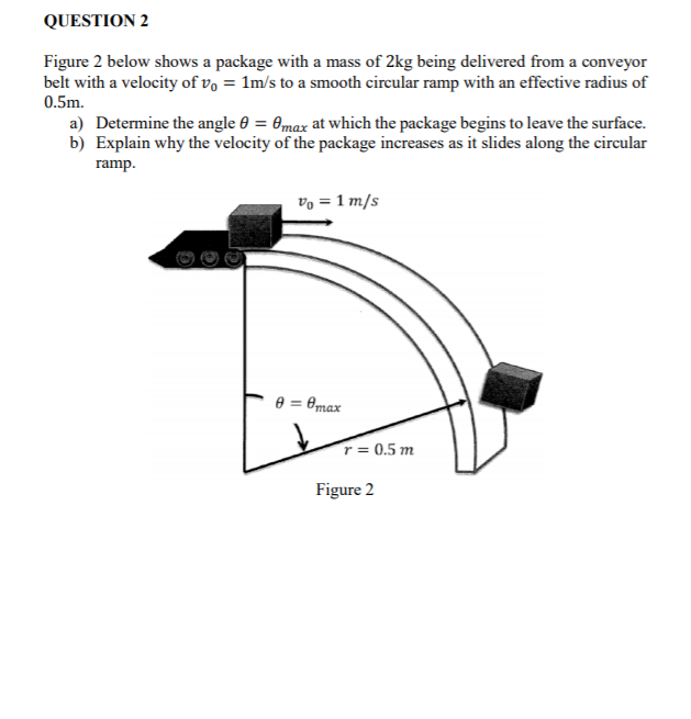 Solved QUESTION 2 Figure 2 below shows a package with a mass | Chegg.com