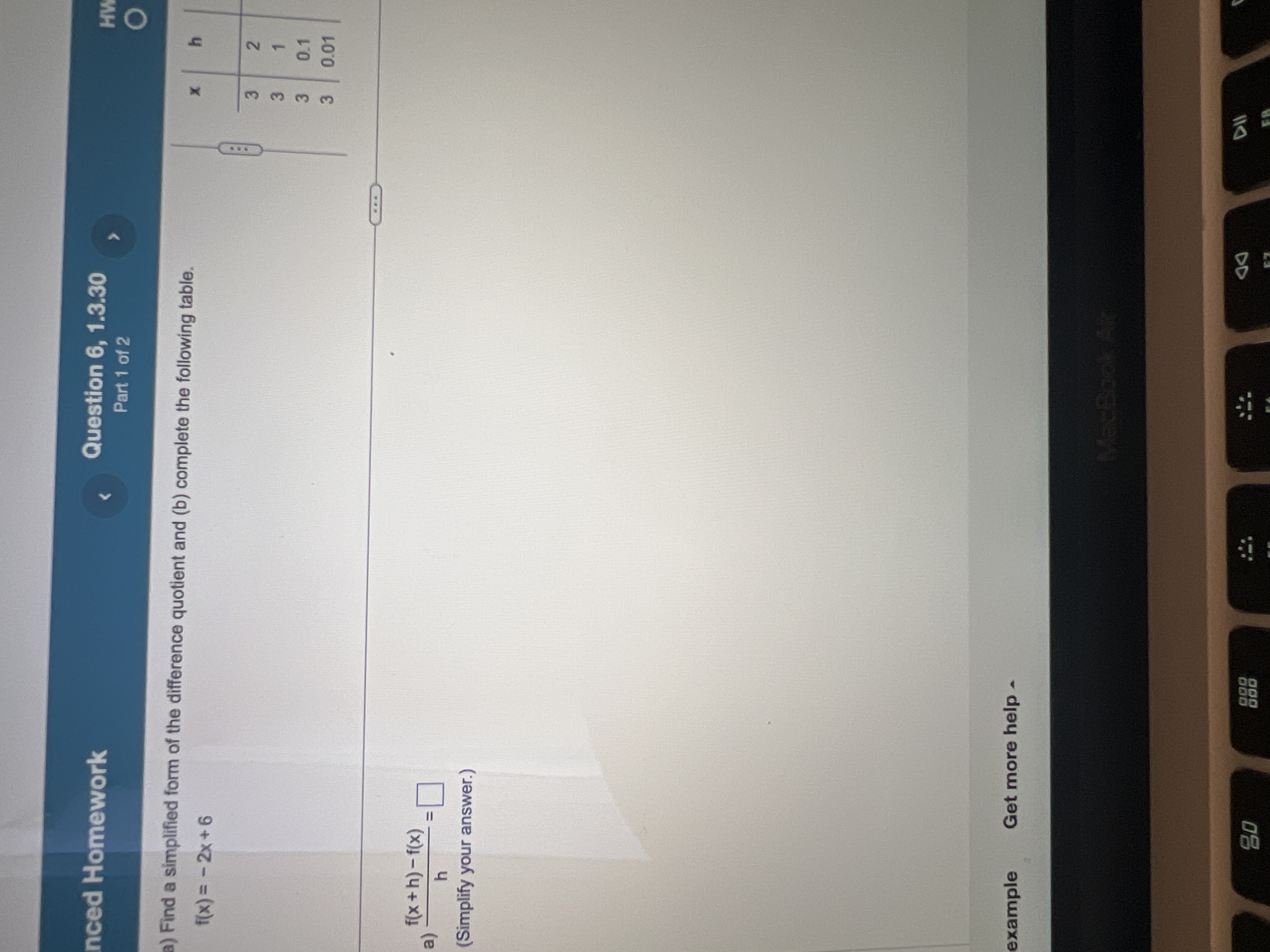 Solved 1 3 Enhanced Homework Question 6 1 3 30 Hw Part 1 Of