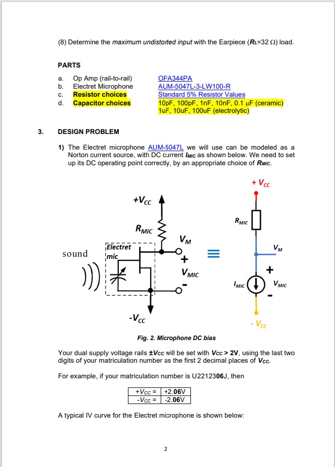Solved (8) Determine the maximum undistorted input with the | Chegg.com