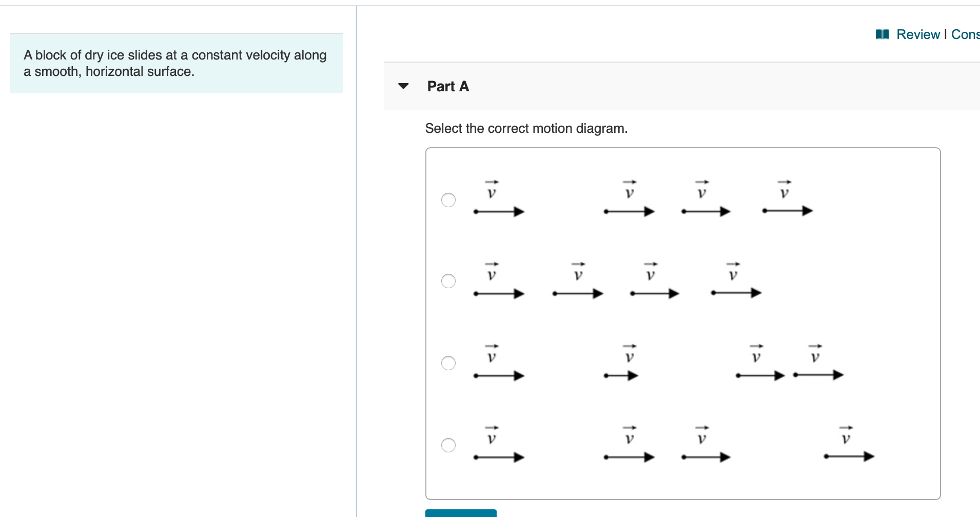 Solved II Review | Cons A block of dry ice slides at a | Chegg.com