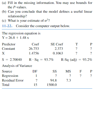 (a) Fill in the missing information. You may use | Chegg.com