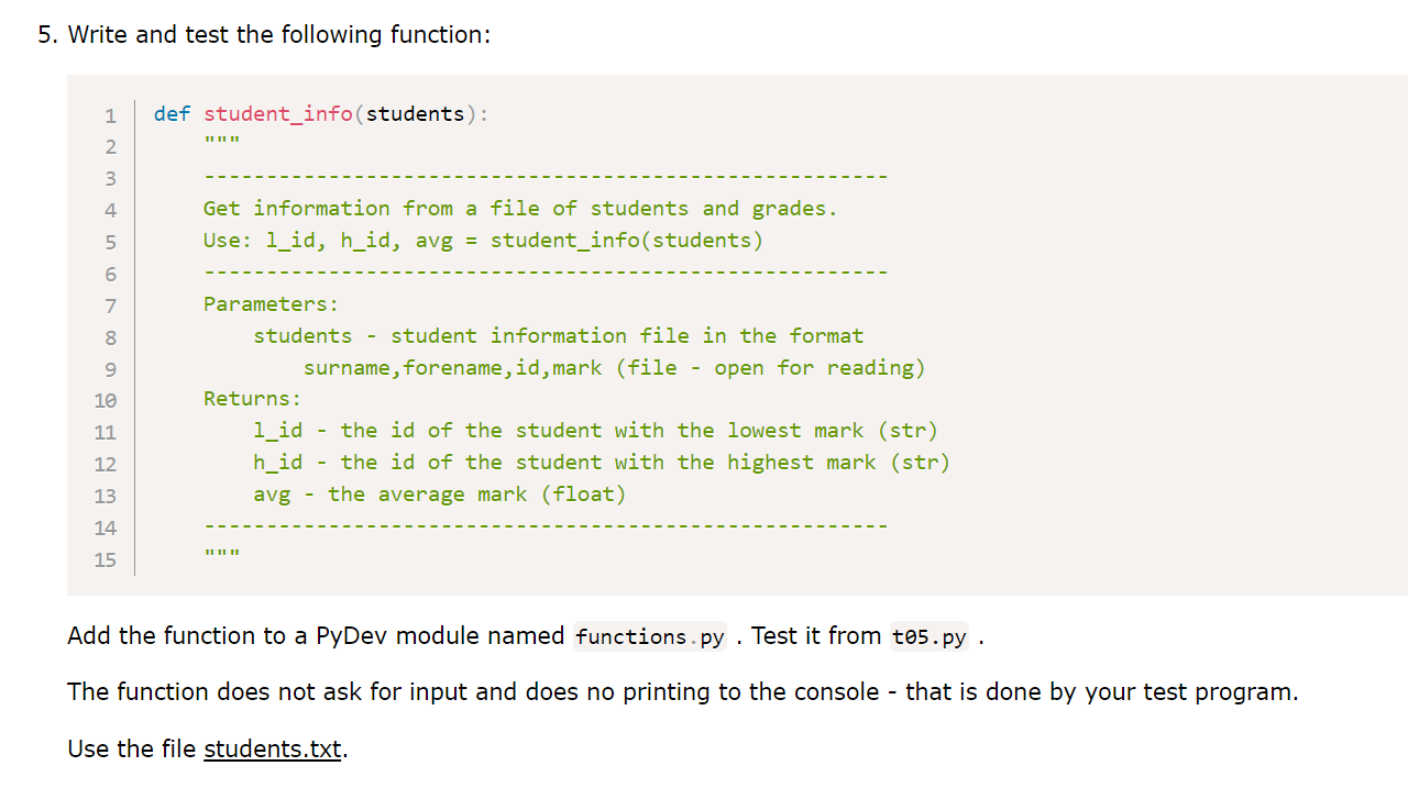 Solved 5. Write and test the following function: Add the | Chegg.com
