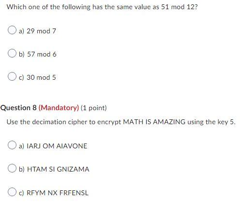 Solved Which one of the following has the same value as 51 | Chegg.com
