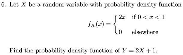 Solved Let X be a random variable with probability density | Chegg.com