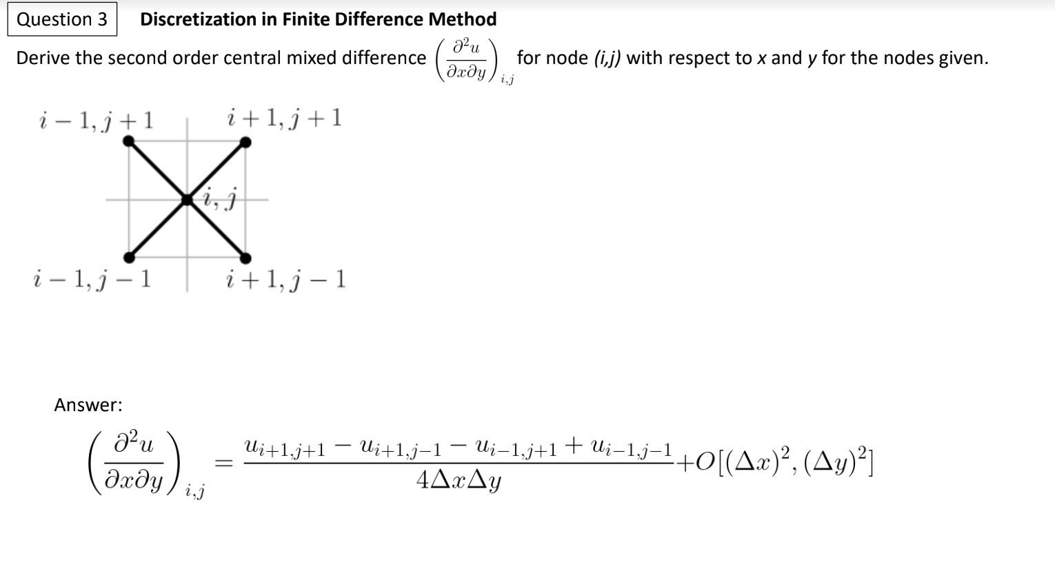 Solved Discretization In Finite Difference Method Derive The