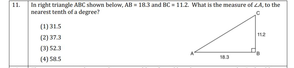 Solved 11. In right triangle ABC shown below, AB = 18.3 and | Chegg.com