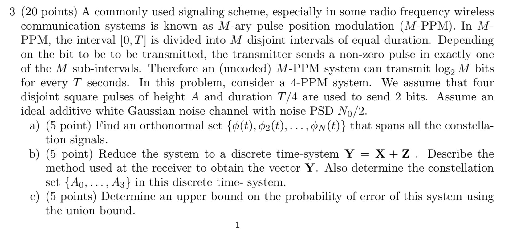 3 (20 points) A commonly used signaling scheme, | Chegg.com