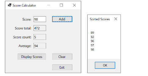 Solved C# Enhance the Score Calculator form so it saves the | Chegg.com