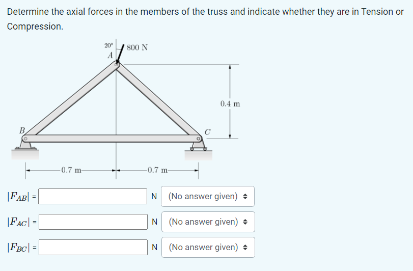 Solved Determine the axial forces in the members of the | Chegg.com