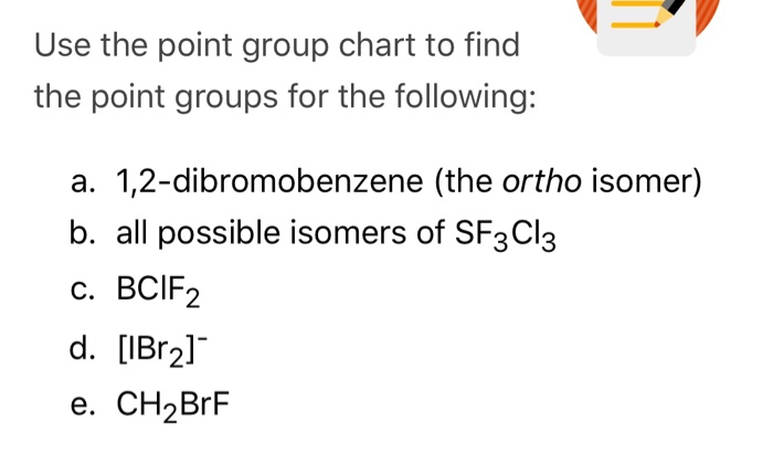 Solved Use the point group chart to find the point groups | Chegg.com