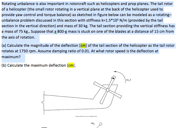 Solved Rotating unbalance is also important in rotorcraft | Chegg.com