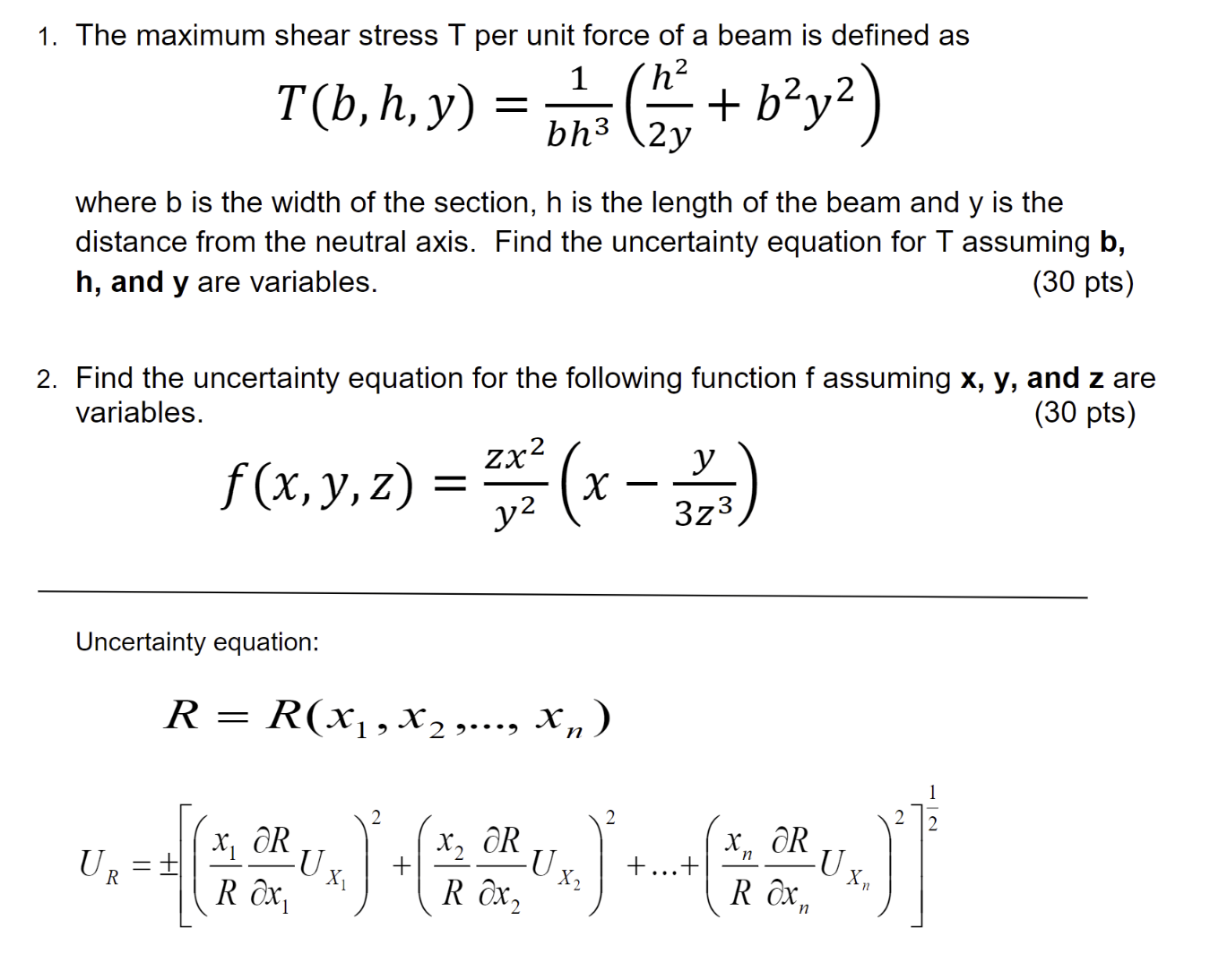 Solved The maximum shear stress T ﻿per unit force of a beam | Chegg.com