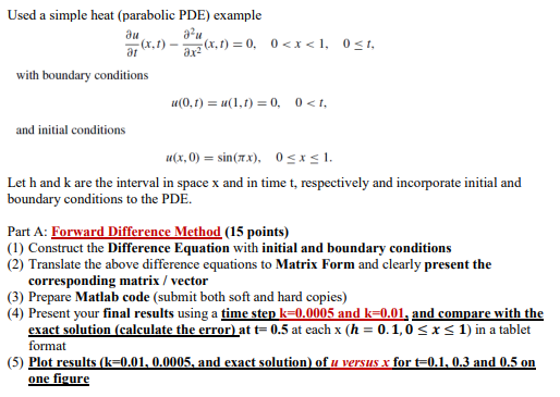 Solved Used a simple heat (parabolic PDE) example (x,1)- | Chegg.com