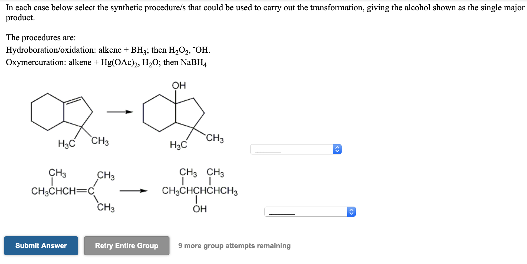 Solved In each case below select the synthetic procedure/s | Chegg.com