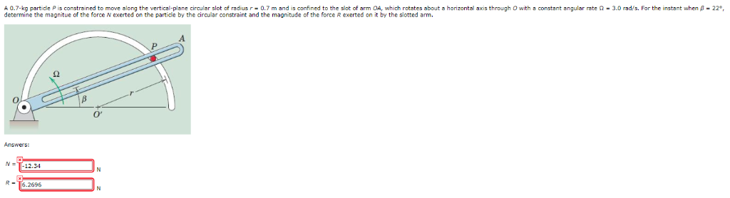 Solved A 0.7-kg particle P is constrained to move along the | Chegg.com