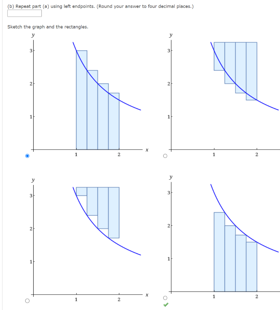 Solved f(x)=3/x from x=1 to x=2(b) Repeat part (a) using | Chegg.com