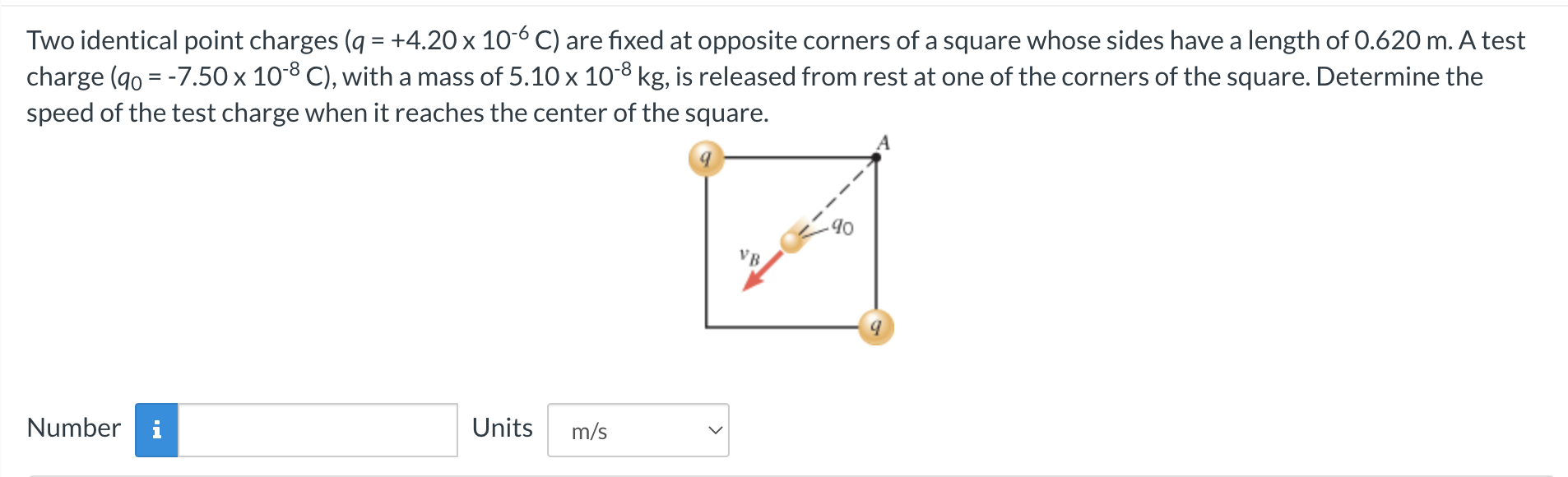 Solved Two identical point charges (q=+4.20×10−6C) are fixed | Chegg.com