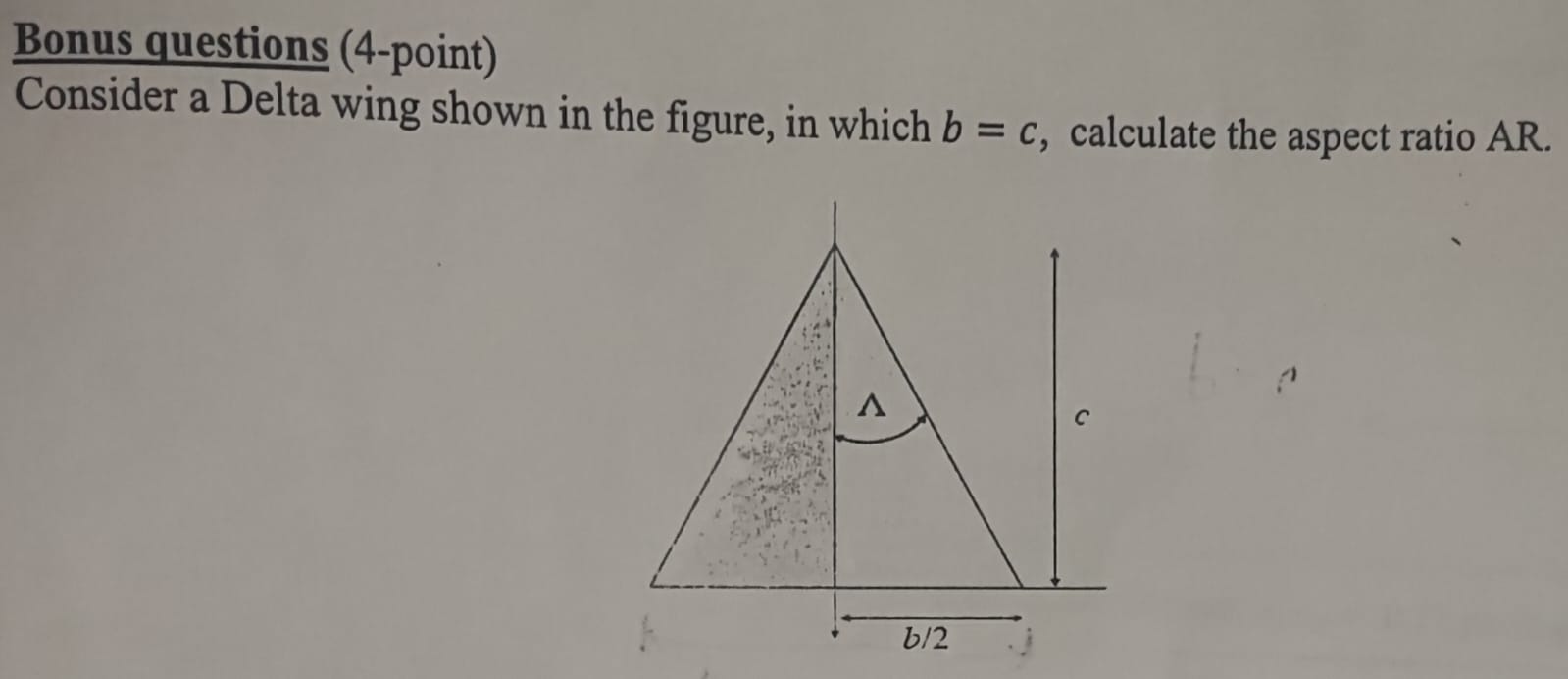 Solved Bonus questions (4-point) ﻿Consider a Delta wing | Chegg.com