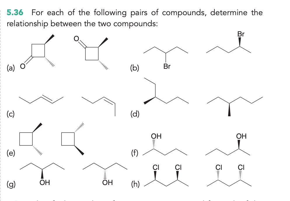 Solved 5 36 For Each Of The Following Pairs Of Compounds