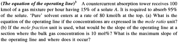 Solved (The equation of the operating line) ?3, ﻿A | Chegg.com