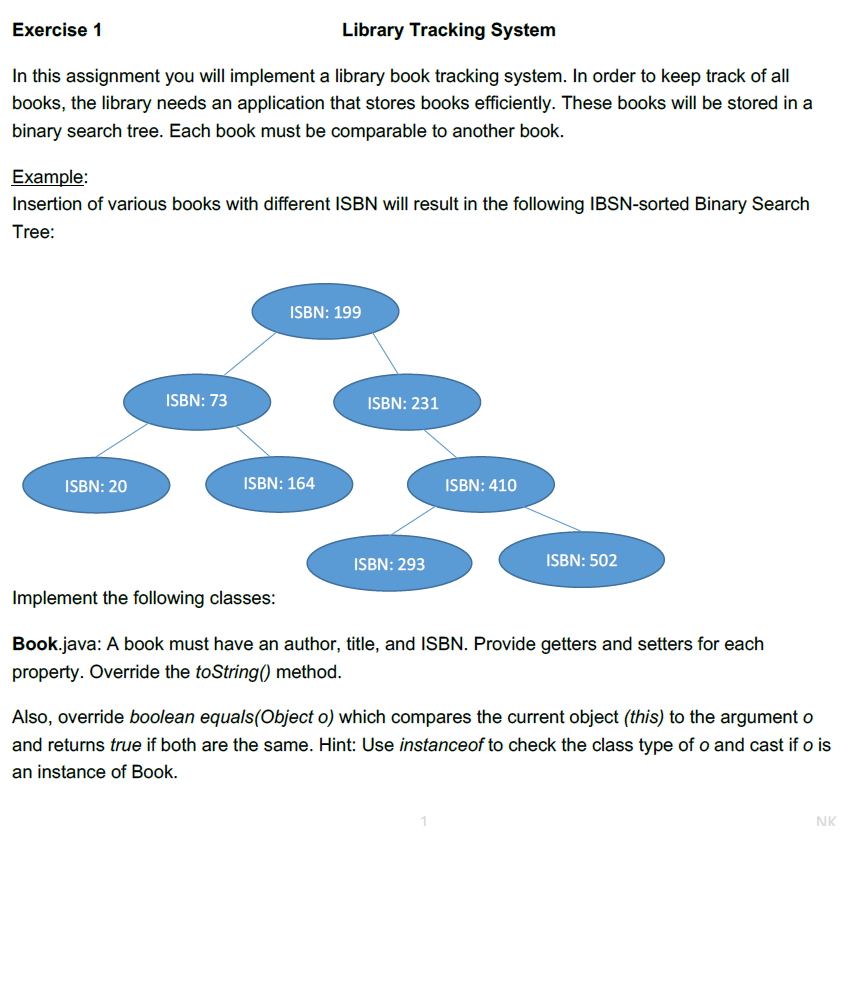 Exercise 1 Library Tracking System In this assignment | Chegg.com