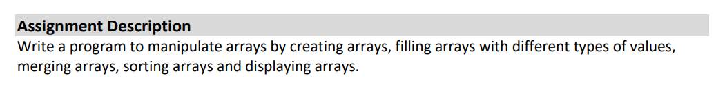 Solved Assignment Description Write A Program To Manipulate 