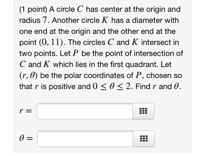 Solved Find the distance between the points with polar | Chegg.com