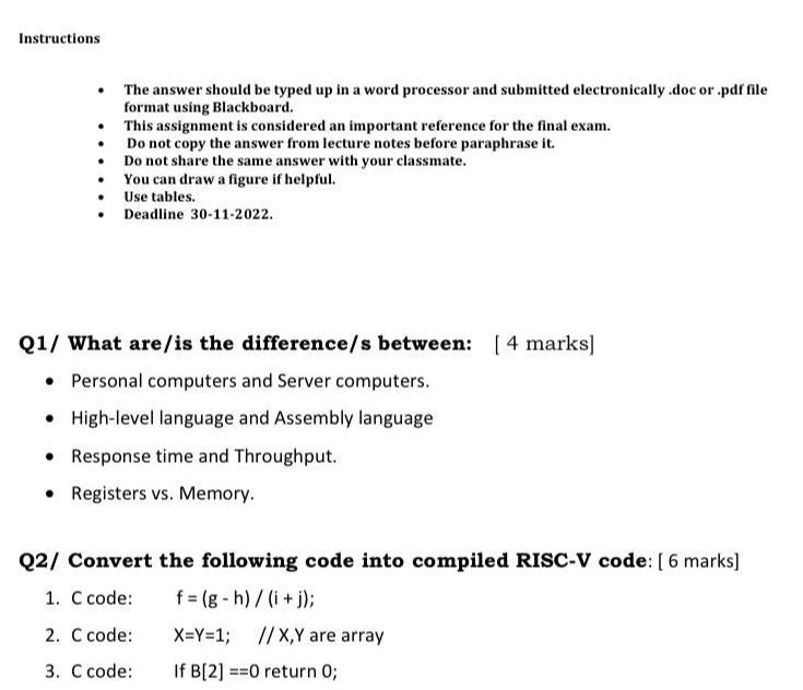 Solved Instructions • The answer should be typed up in a | Chegg.com