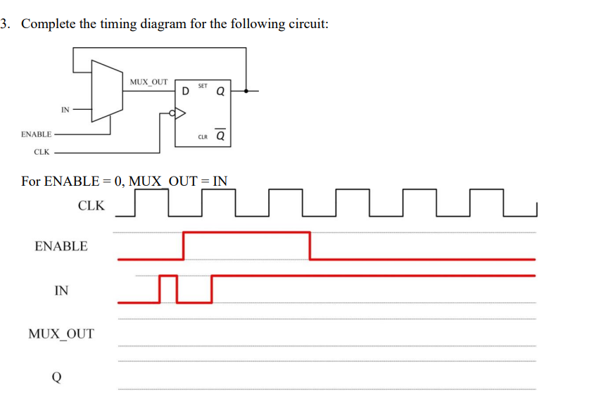 Complete The Timing Diagram For The Given Circuit Diagram Ti 