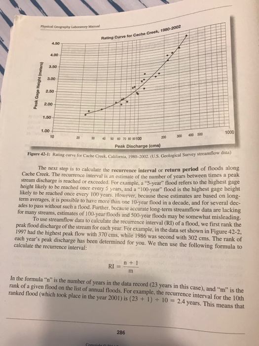 Solved EXERCISE 42 Flood Recurrence Intervals Objective: To | Chegg.com