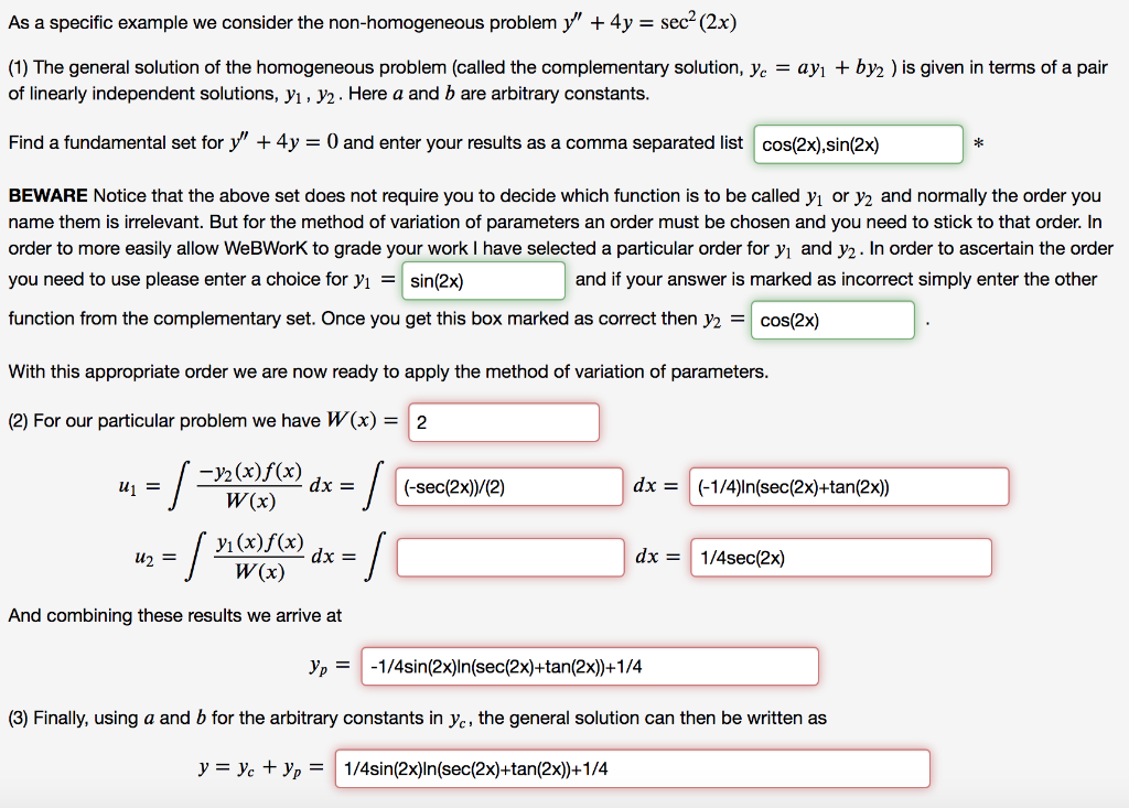 Solved As a specific example we consider the non-homogeneous | Chegg.com