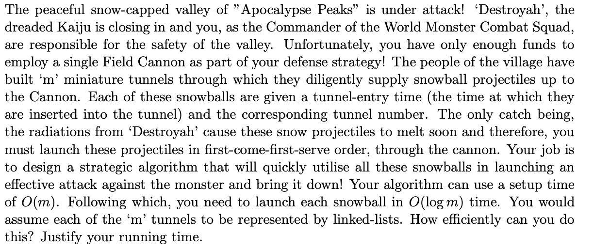 The peaceful snow-capped valley of "Apocalypse Peaks” | Chegg.com