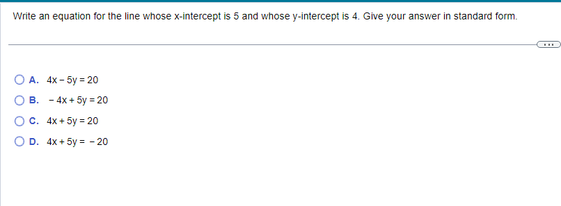 Solved Write an equation for the line whose x-intercept is 5 | Chegg.com