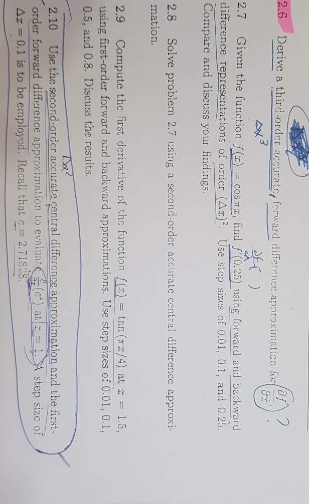 Solved AX3 2.6 Derive a third-order accurate, forward | Chegg.com