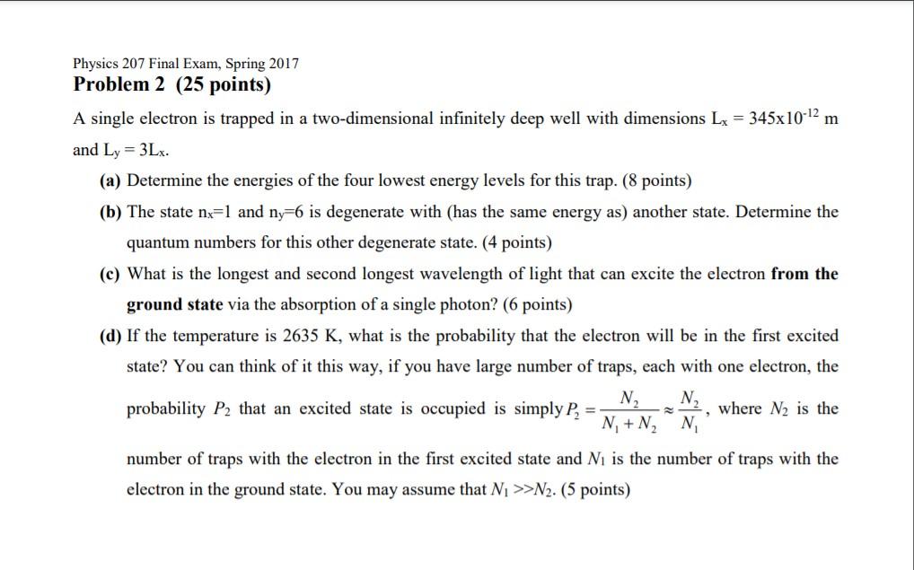 Solved m Physics 207 Final Exam, Spring 2017 Problem 2 (25 | Chegg.com