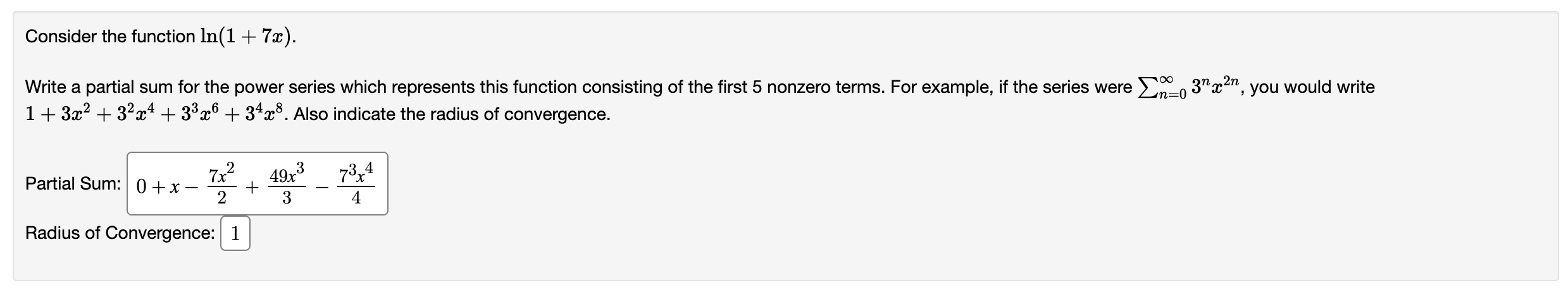 Solved Consider The Function Ln17x Write A Partial Sum 6961