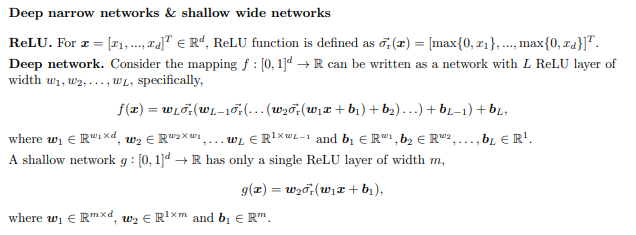 Deep narrow networks \& shallow wide networks ReLU. | Chegg.com