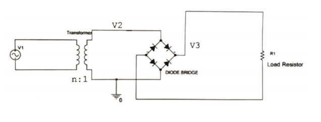 Solved A full-wave, 4-diode bridge rectifier circuit with a | Chegg.com