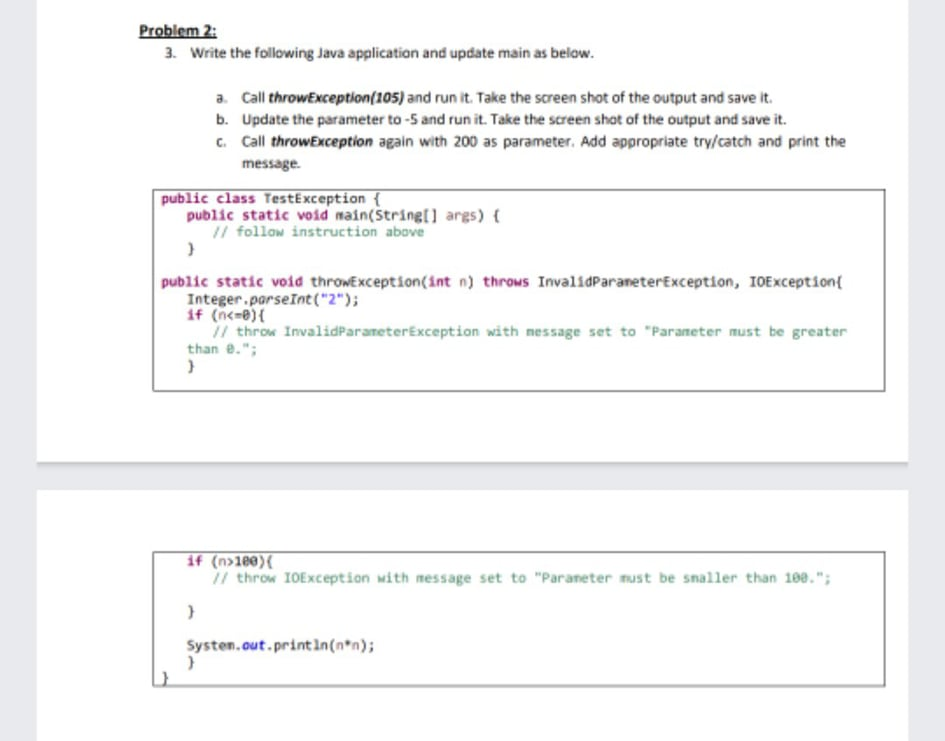 Solved Problem 2: 3. Write the following Java application | Chegg.com