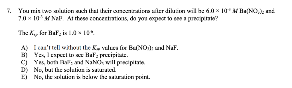 Solved You mix two solution such that their concentrations | Chegg.com