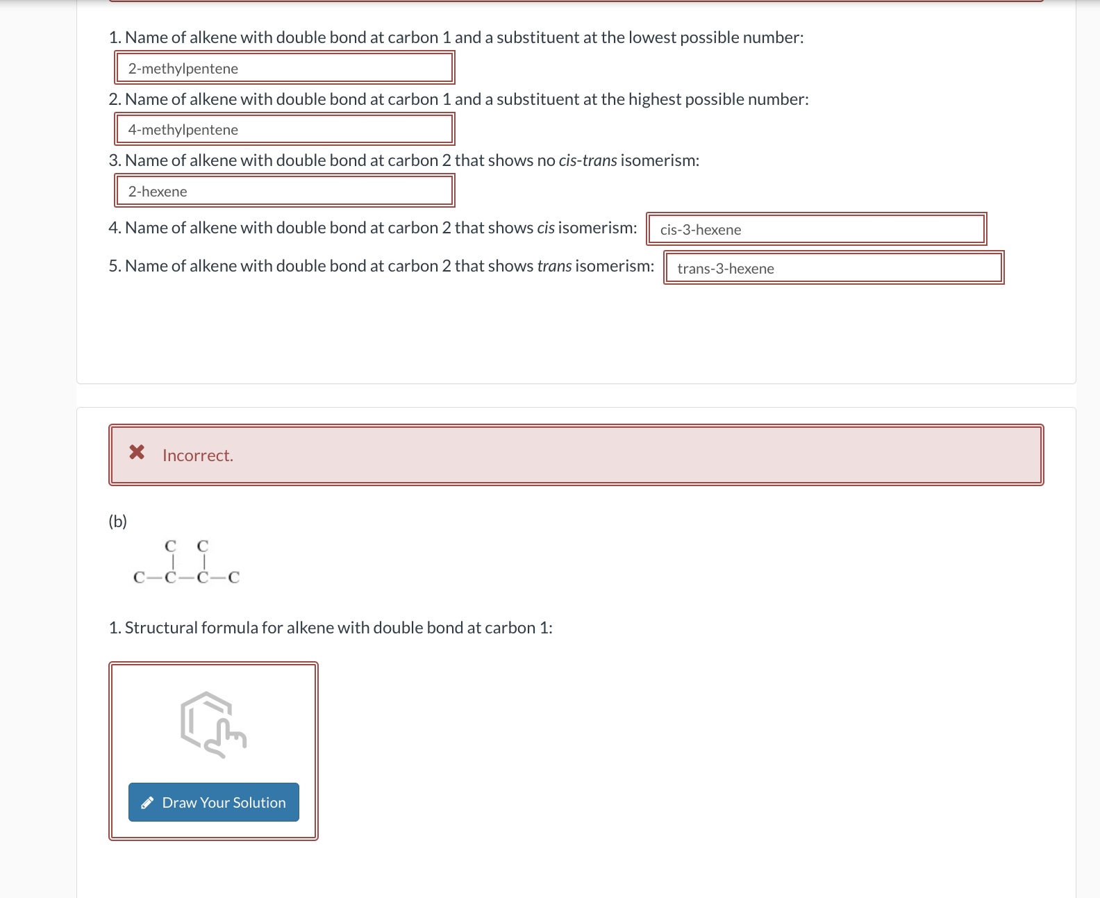 name and draw structural formulas for all Alkenes | Chegg.com