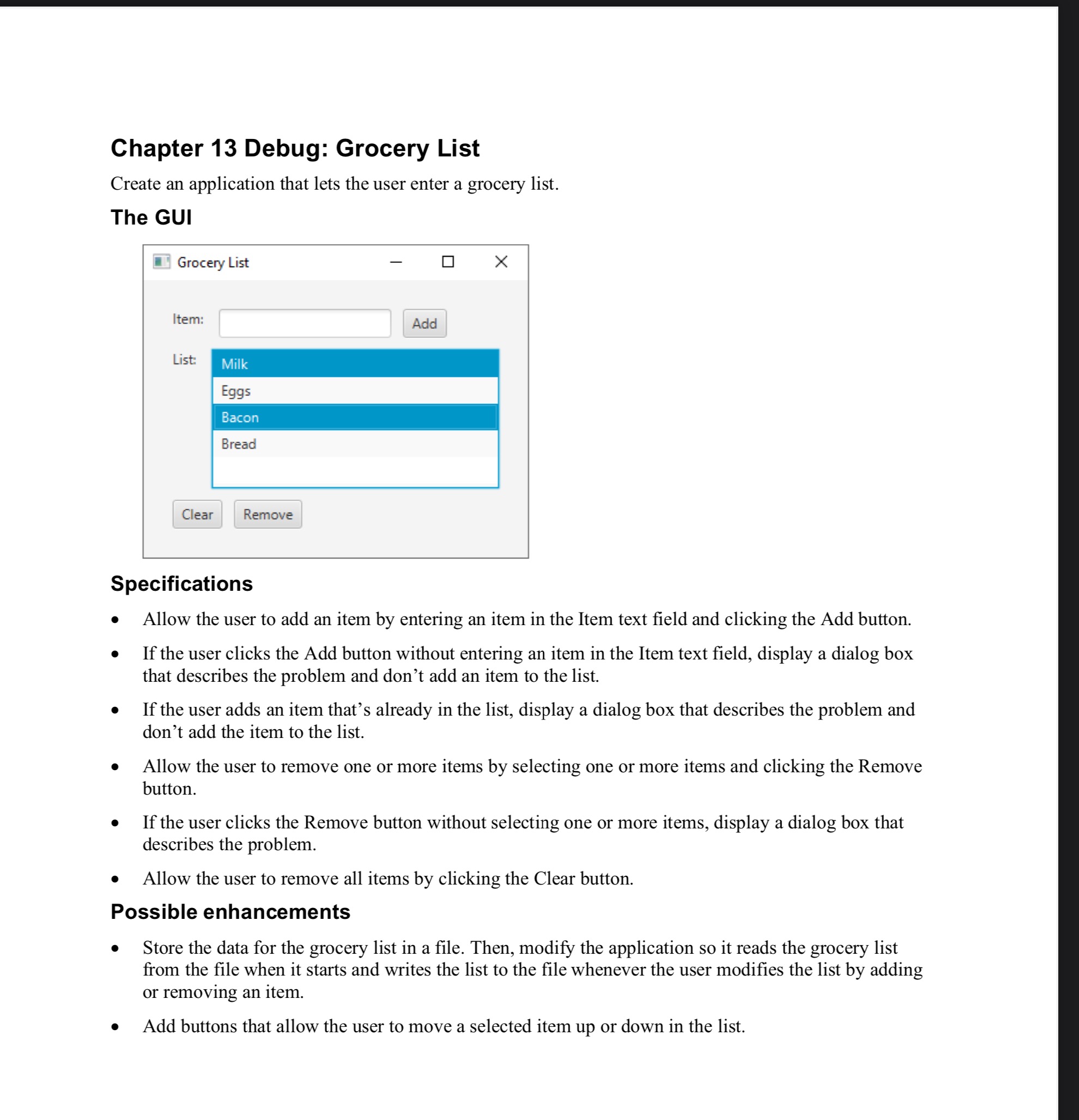 Java programming 6th edition. Ch13 ﻿Debug using | Chegg.com