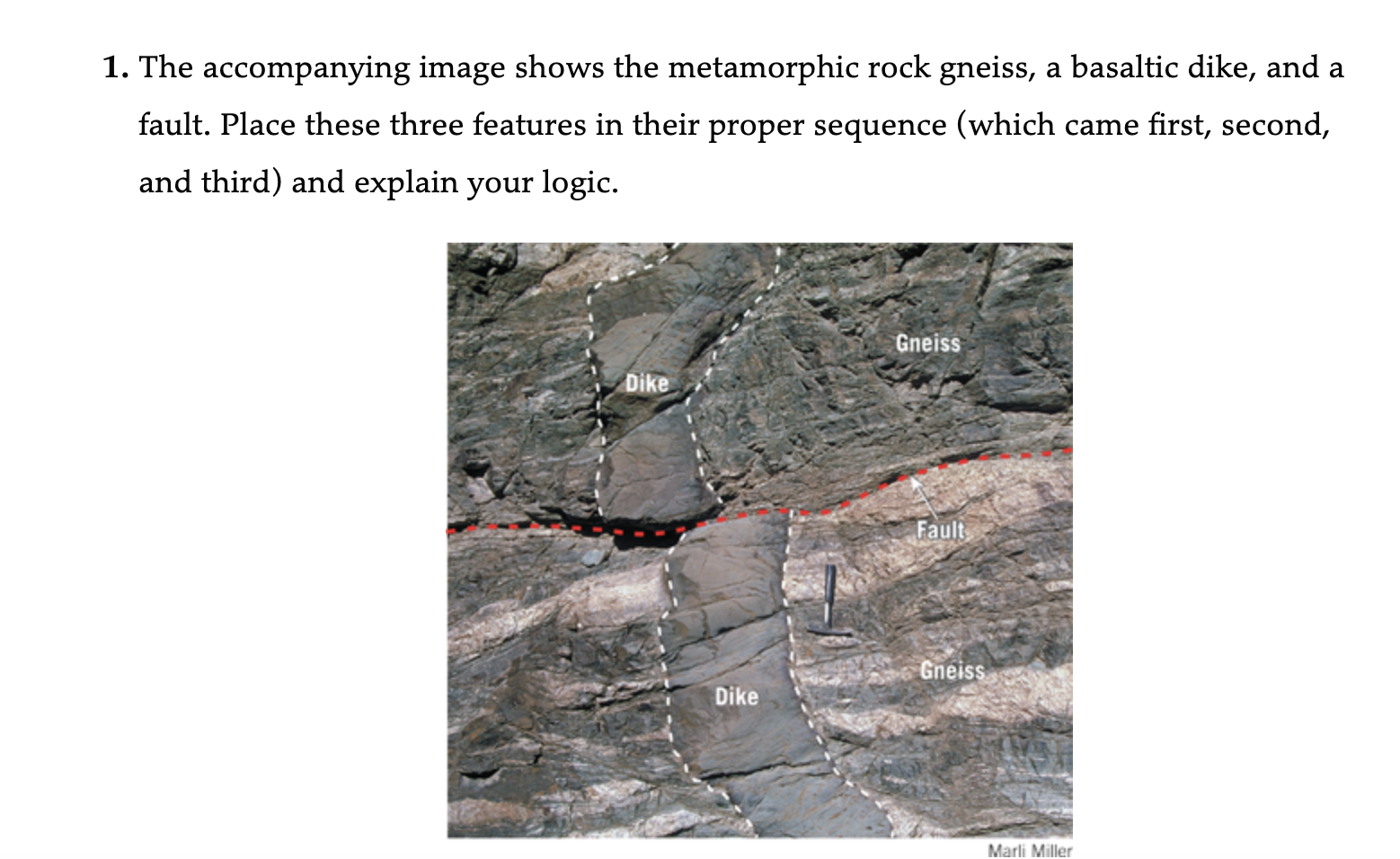 Solved 1. The accompanying image shows the metamorphic rock | Chegg.com