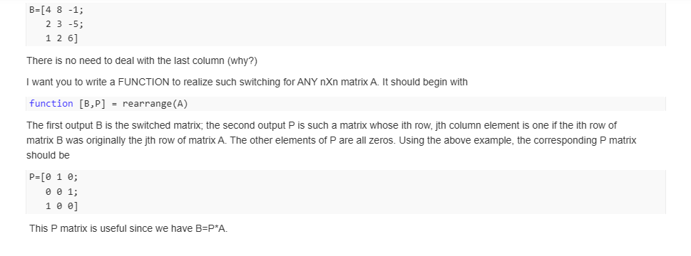 Solved Linear Systems: Pivoting We want to switch rows of an | Chegg.com