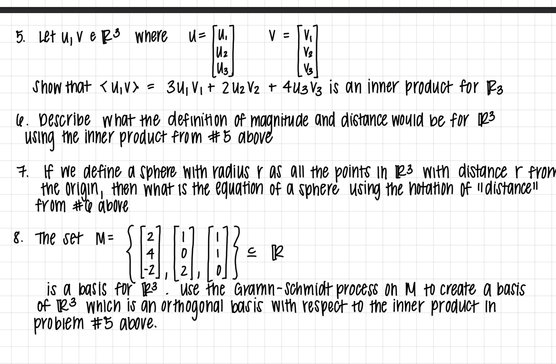 Solved 5. Let U1v∈R3 where u=⎣⎡u1U2U3⎦⎤v=⎣⎡v1v2v3⎦⎤ Show | Chegg.com Solved 5. Let U1v∈R3 where u=⎣⎡u1U2U3⎦⎤v=⎣⎡v1v2v3⎦⎤ Show | Chegg.com